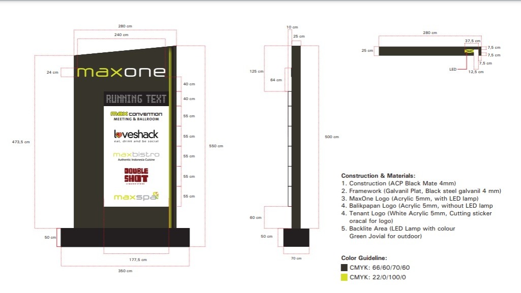 Pembuatan Totem Ukuran 550x350cm di Balikpapan – PT Empat Warna Productama